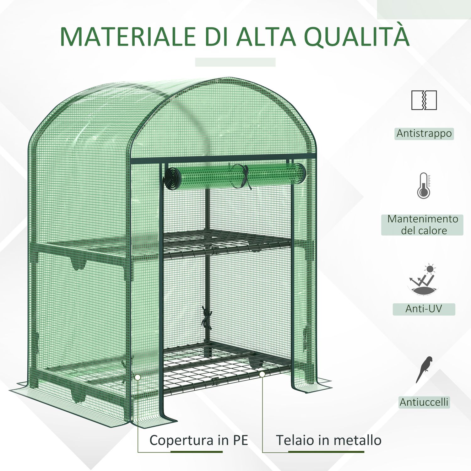 Outsunny - Outsunny minisera de gradina, copertina PE, 69x49x92cm ...