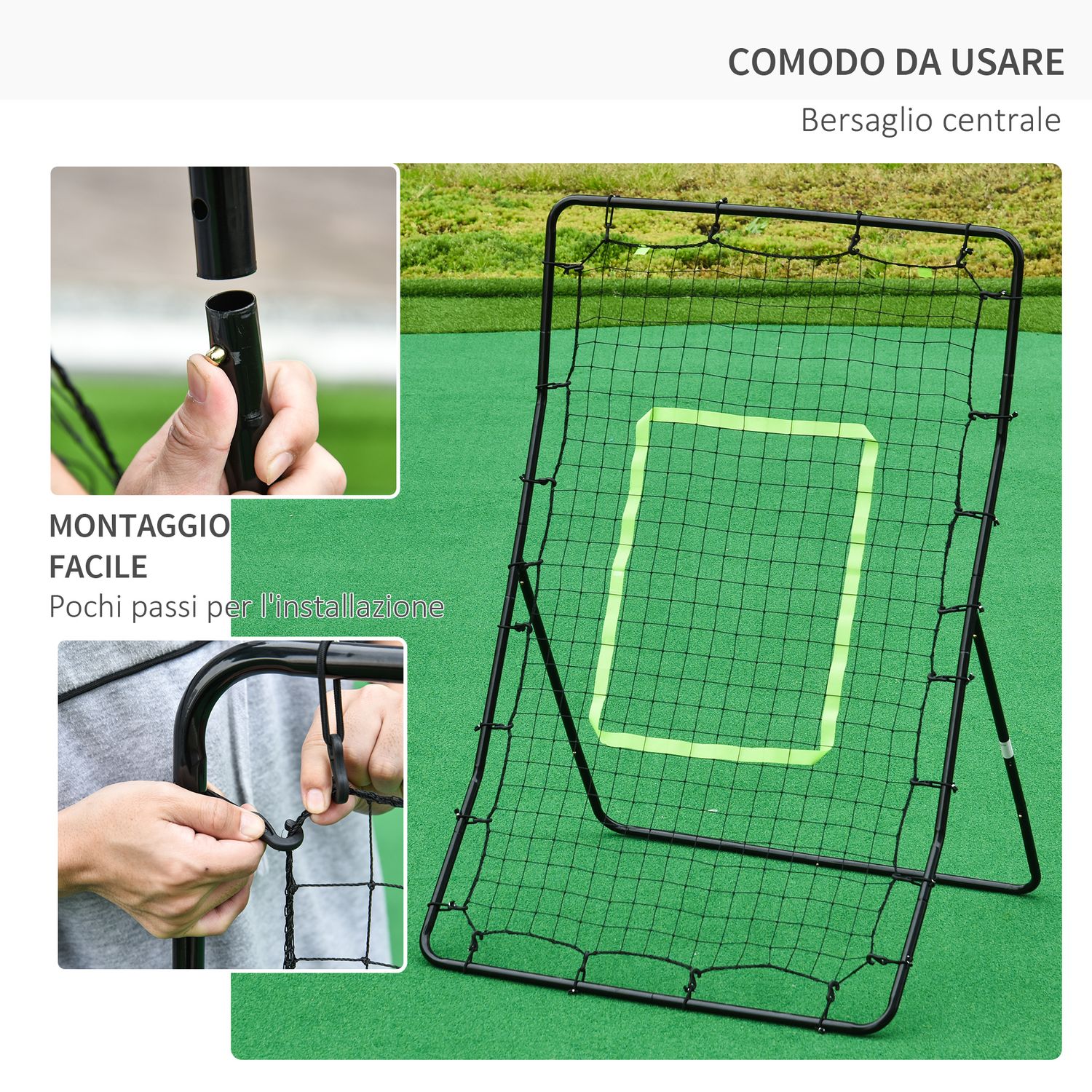 HOMCOM - Homcom Plasa Elastica Elastic pentru Fotbal si Rugby Portabil ...