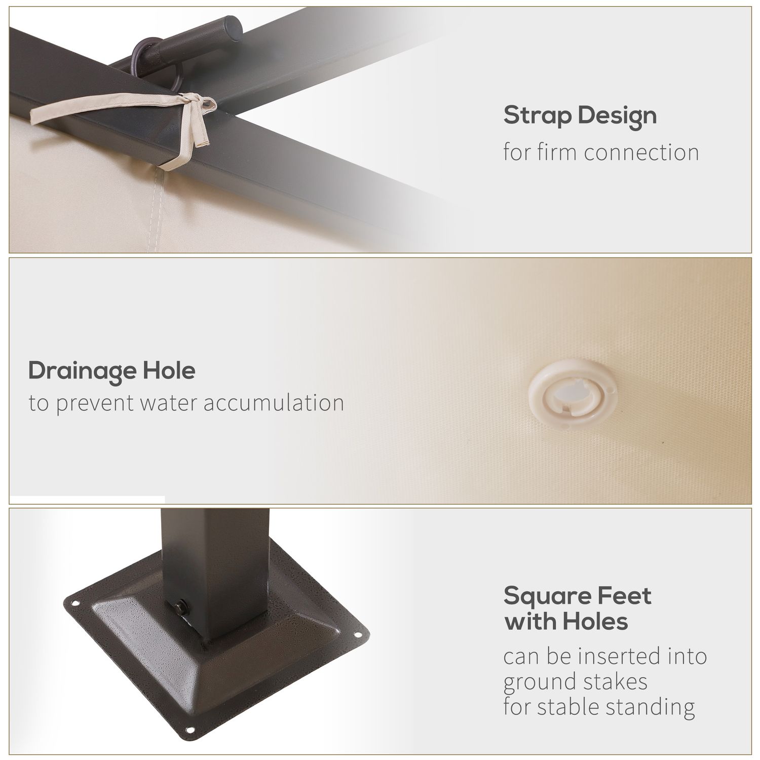 Outsunny - Outsunny Foisor Acoperis de Gradina Parasolar Retractabil ...