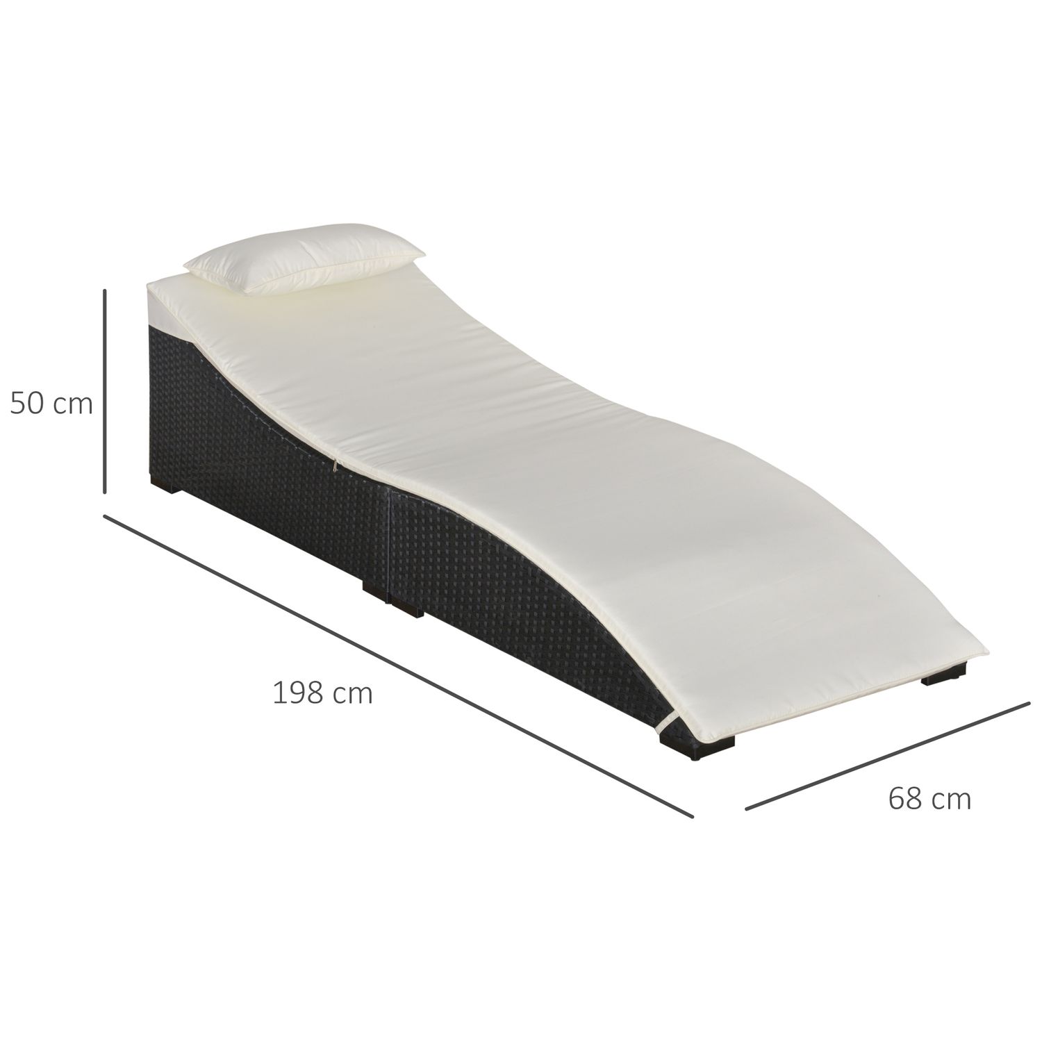 Outsunny - Outsunny Pat Sezlong Pliabil din Ratan pentru Gradina ...