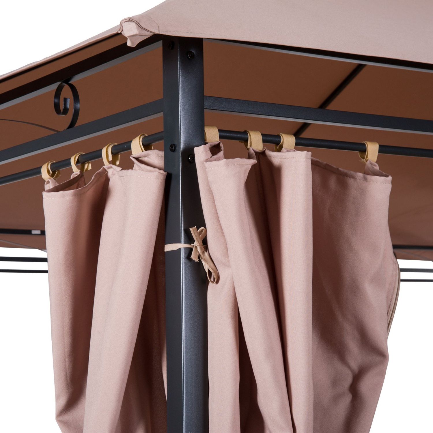 Outsunny - Outsunny Foisor din Otel cu Acoperis Dublu si Perdele ...