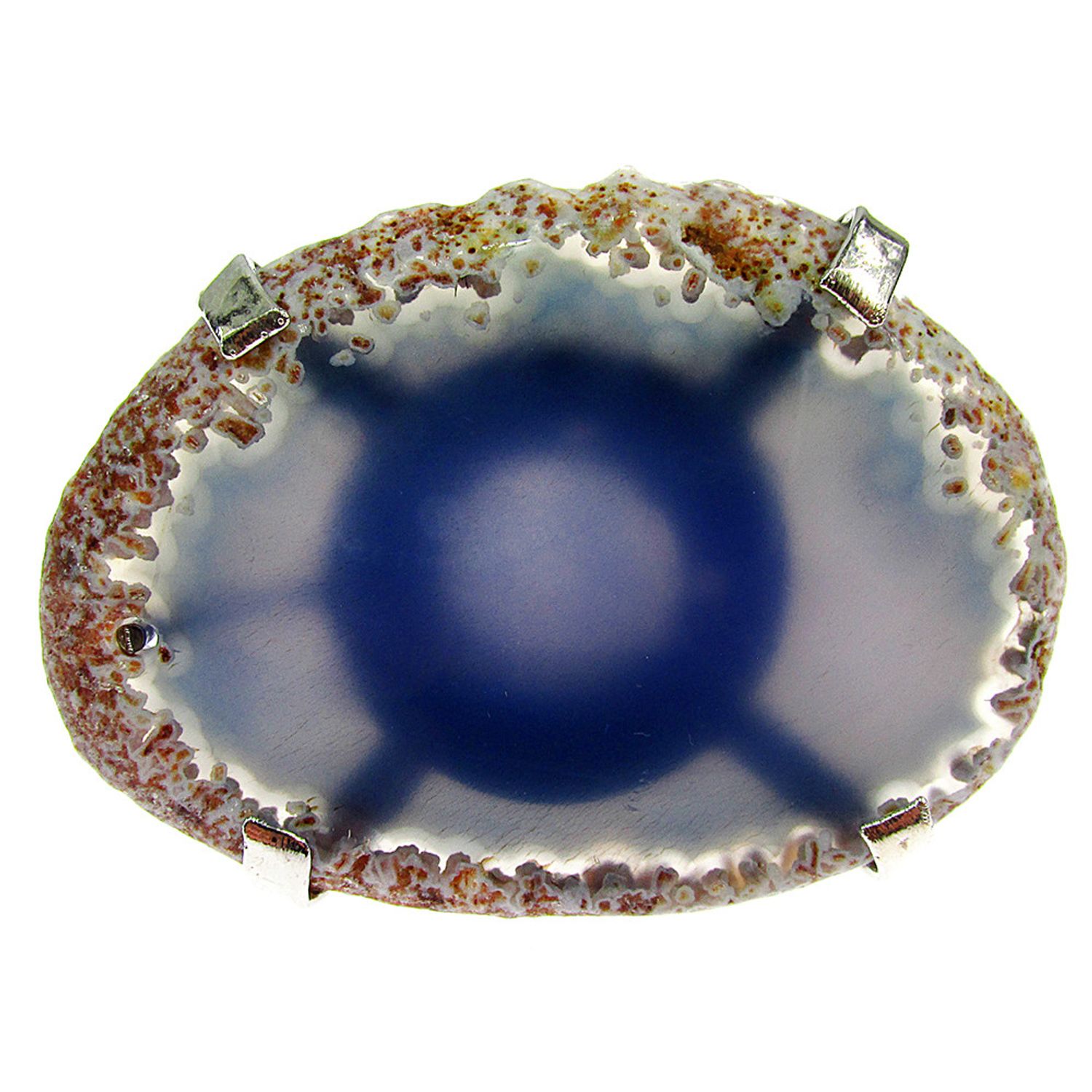 Agate - Inel reglabil statement masiv cu agat albastru natural 1A ...