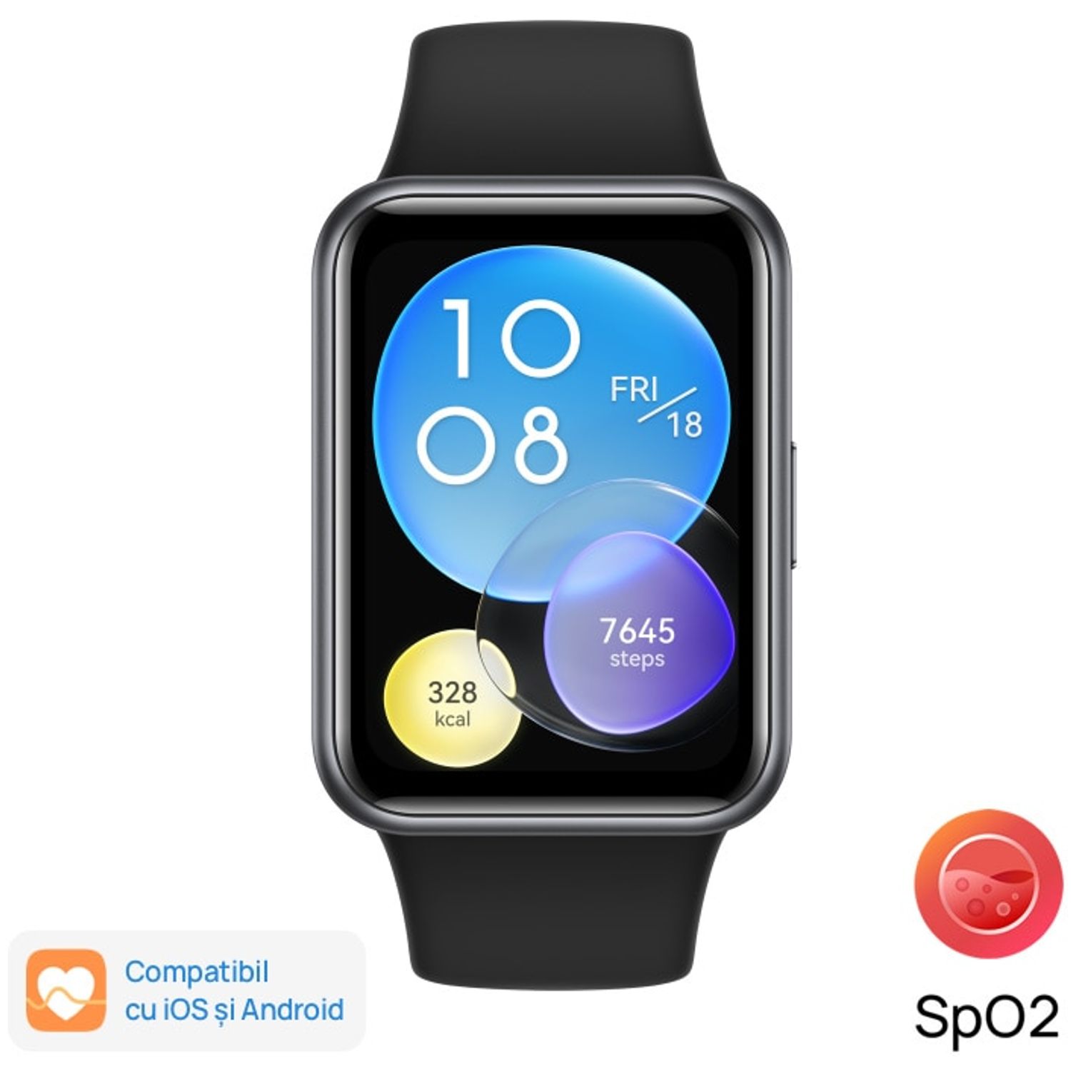 Huawei - Ceas activity tracker Huawei Watch Fit 2, Display AMOLED 1.74 ...