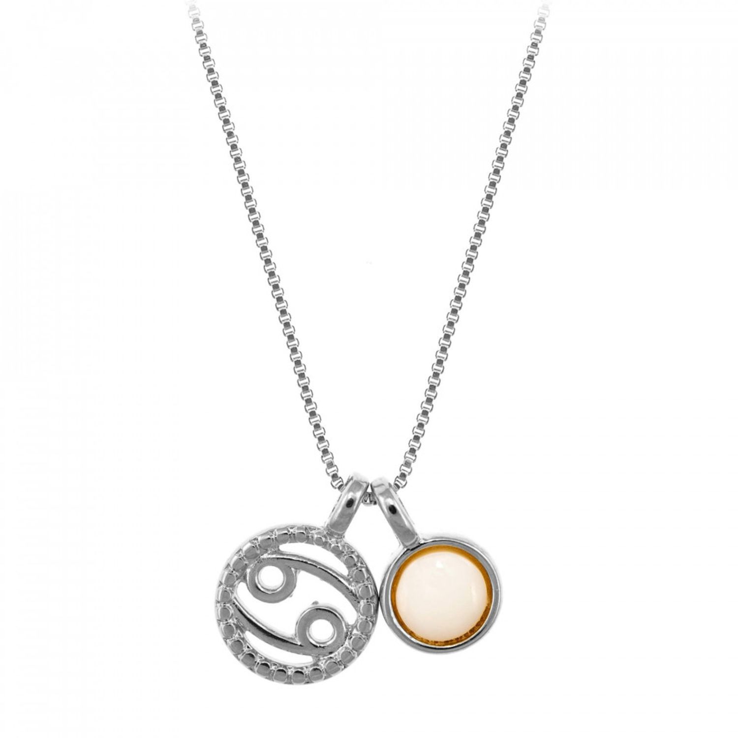 Roxannes - Rebeca >M - Colier placat cu argint - Zodia Rac si piatra ...