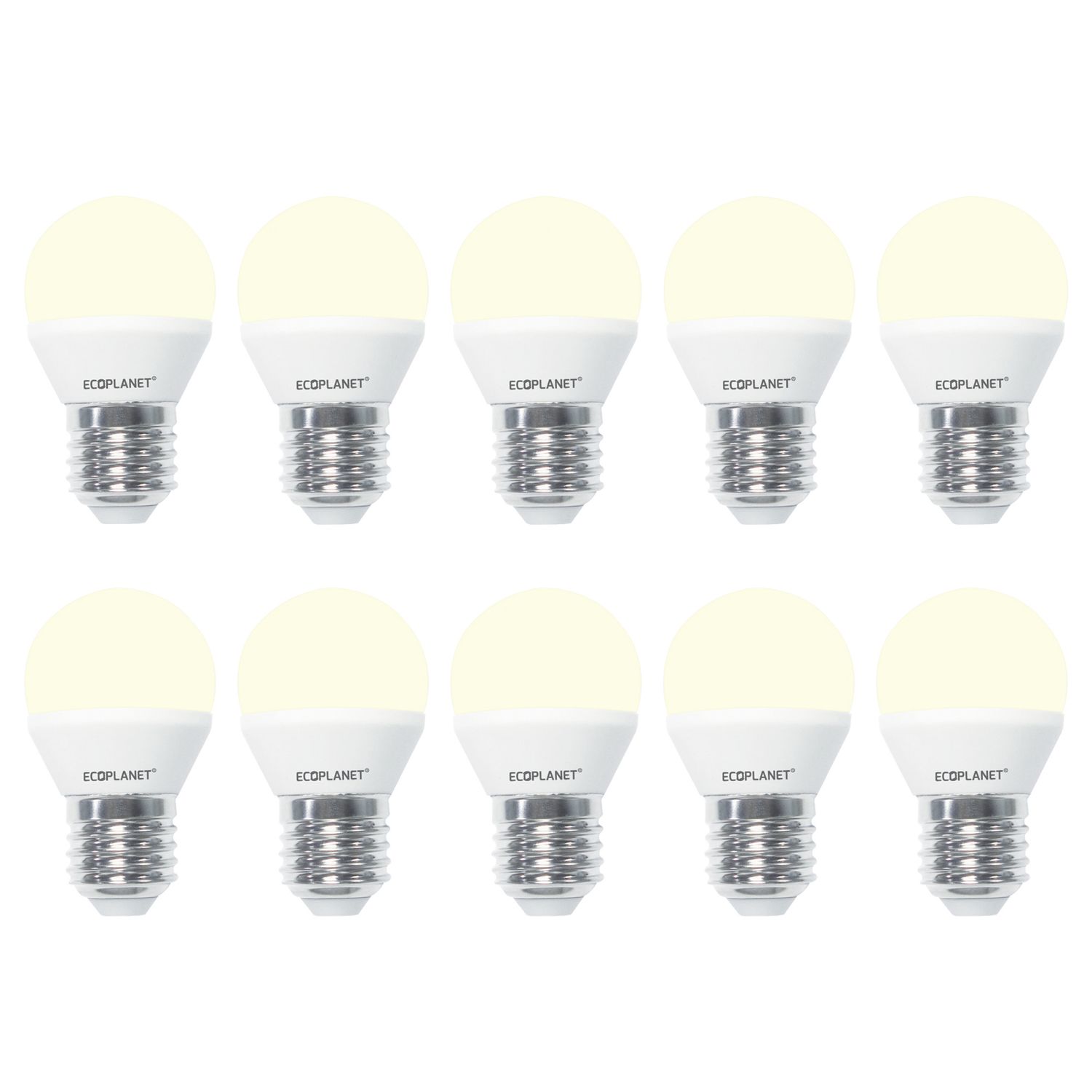 ECOPLANET - Set 10 Buc - Bec Led Ecoplanet, G45 230V 5W (40W), F, 3000K ...