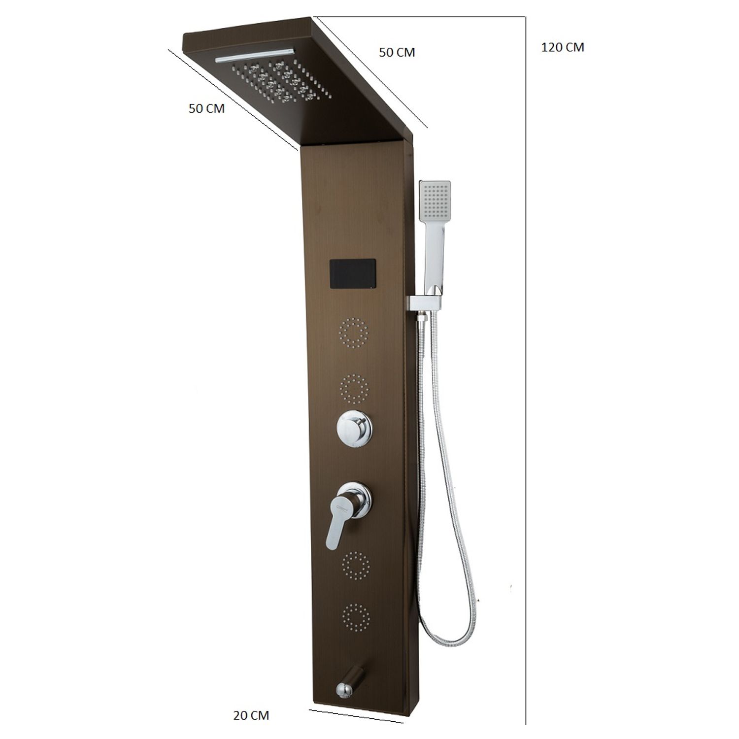 TRENDY S - Panou de dus cu hidromasaj TRENDY’S , inox 5 functii digital ...
