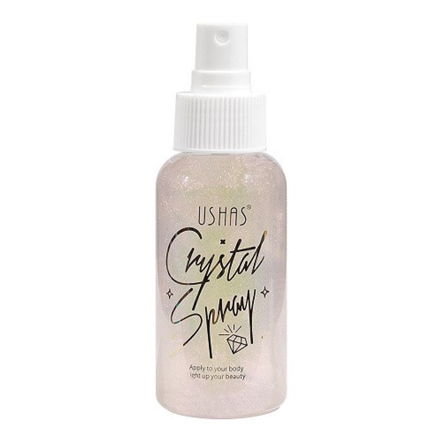 Ushas - Spray iluminator de corp, Ushas, Crystal, 01, 80 ml - elefant.ro