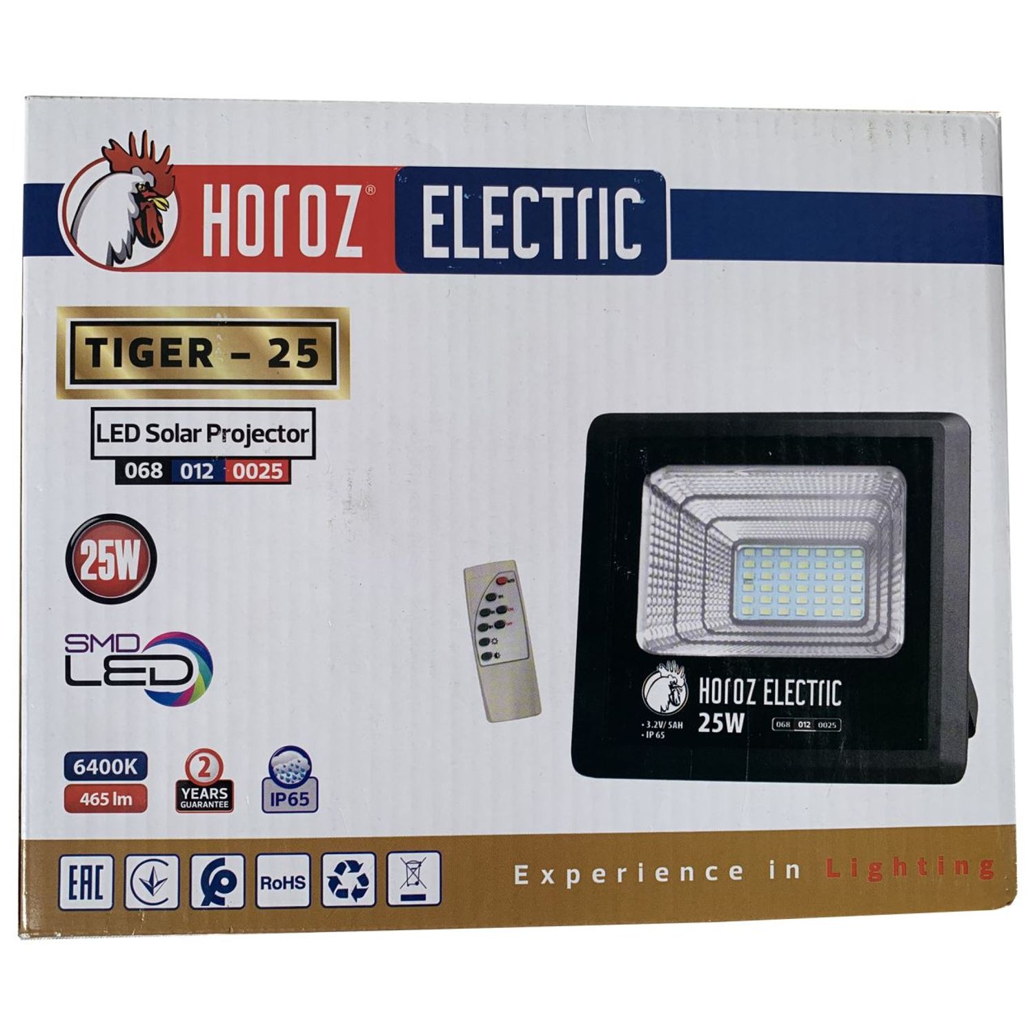 Horoz Electric - Proiector cu panou solar Tiger-25, Li-Ion, telecomanda ...