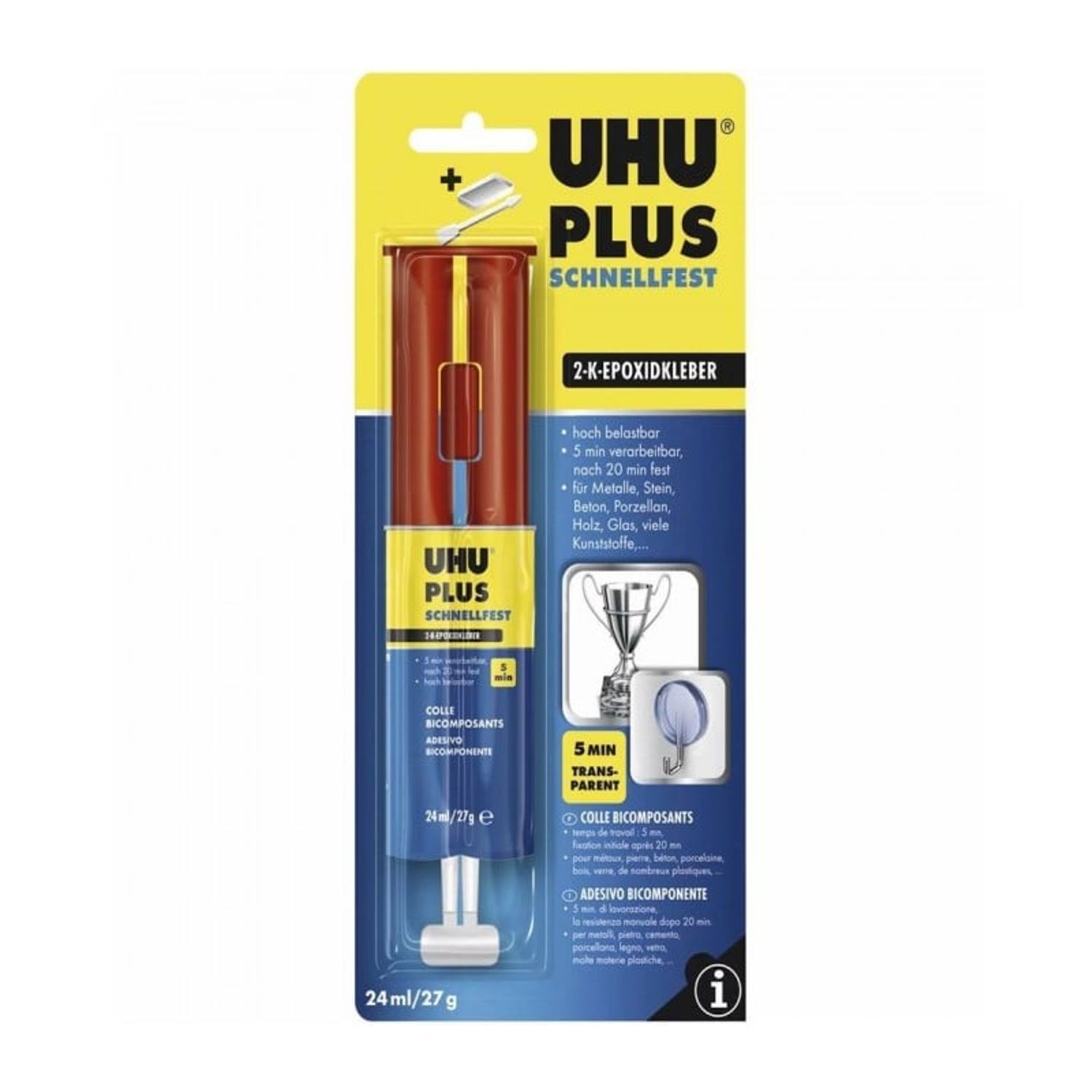 UHU - Adeziv UHU epoxy bicomponent 5min transparent 27g - elefant.ro