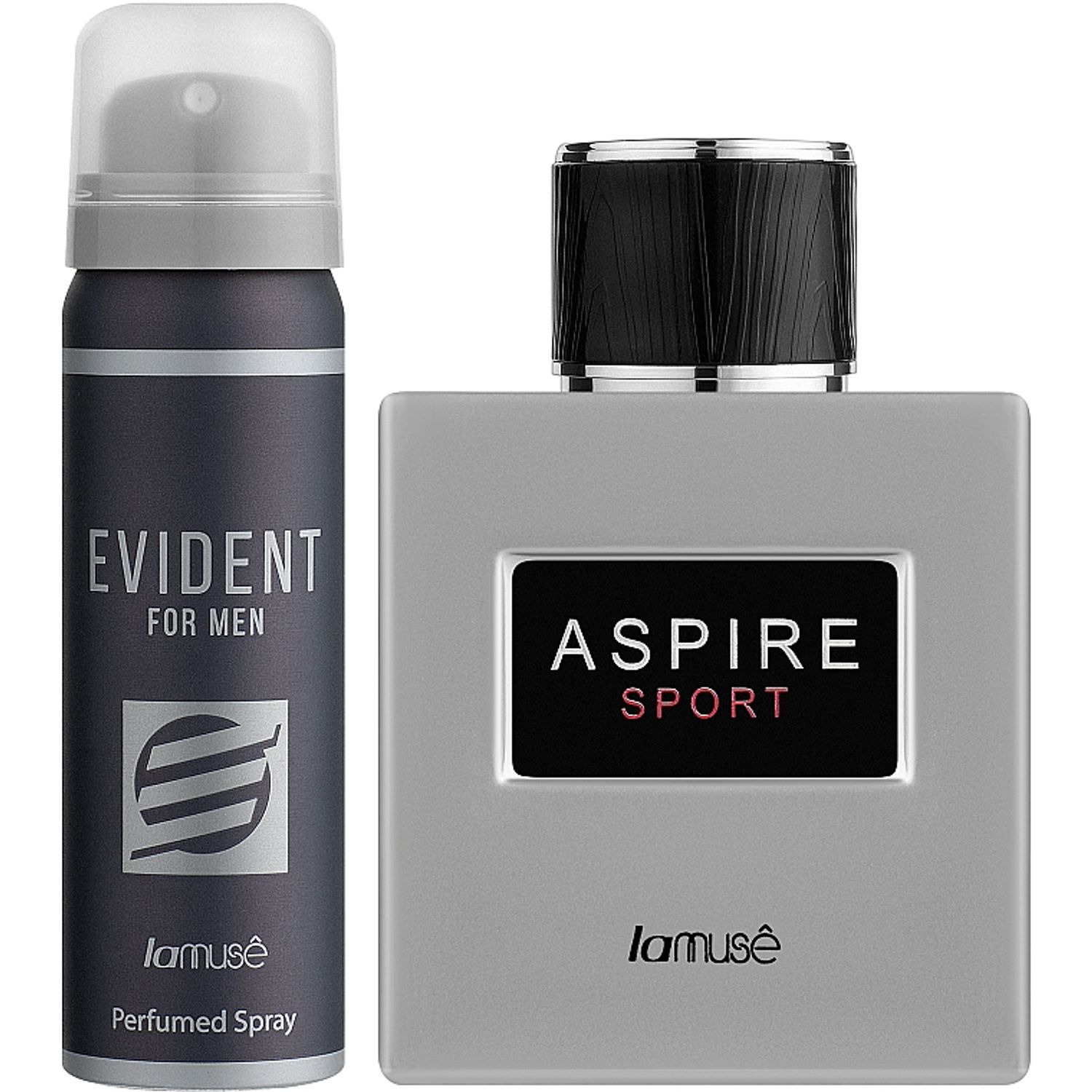 Lattafa - Set La Muse by Lattafa , Aspire Sport, Apa de parfum 100 m si Deodorant 50 ml, barbati ...