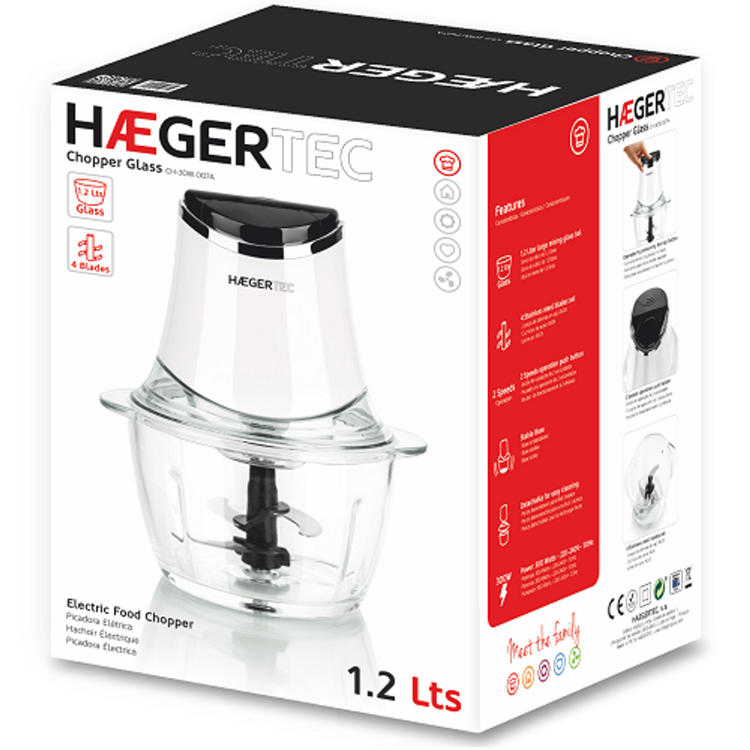 HAEGER - Tocator legume si fructe HAEGER CH-30W.007A, putere 300 W ...