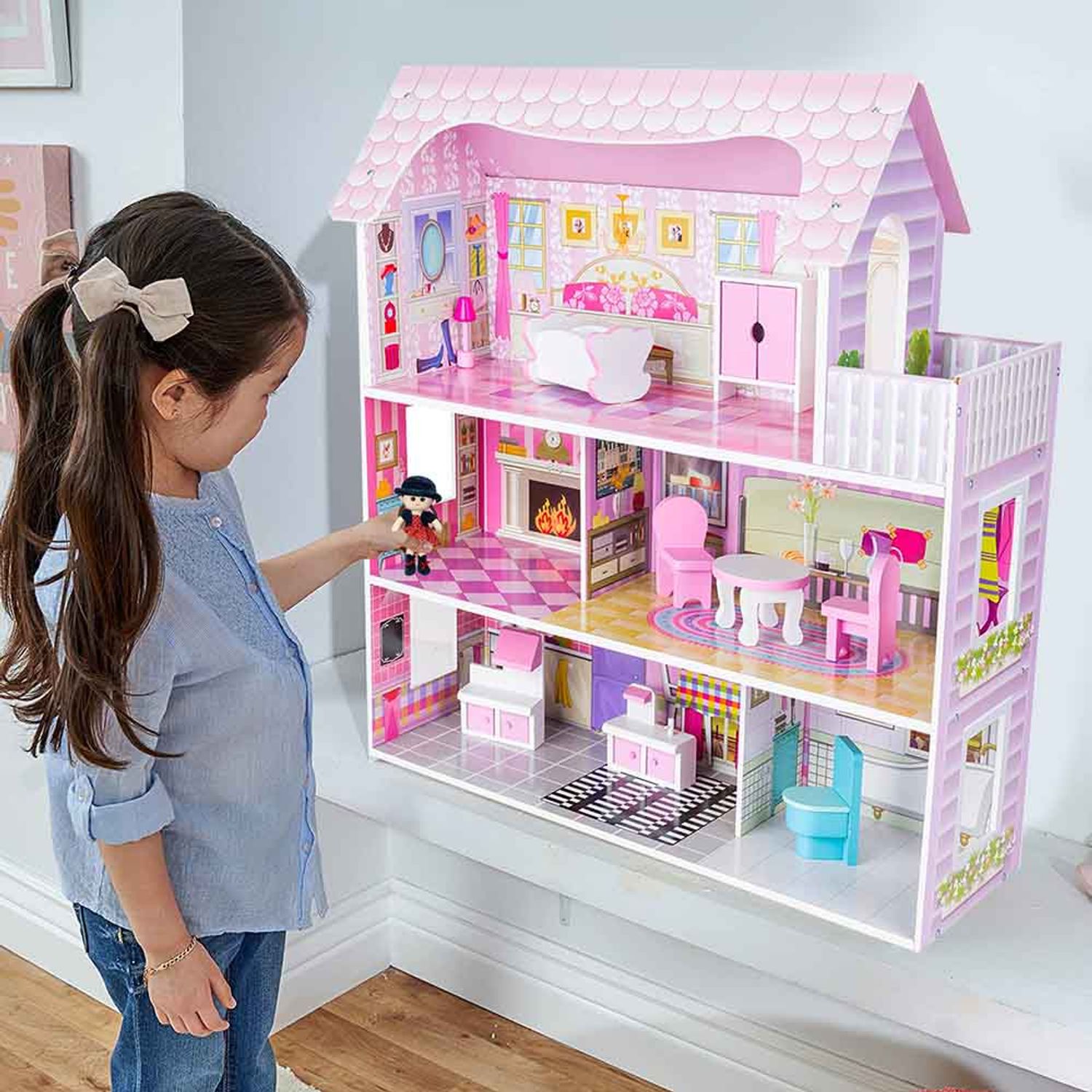 Timelesstools - Casuta de papusi din lemn Timeless Tools, cu mobilier ...