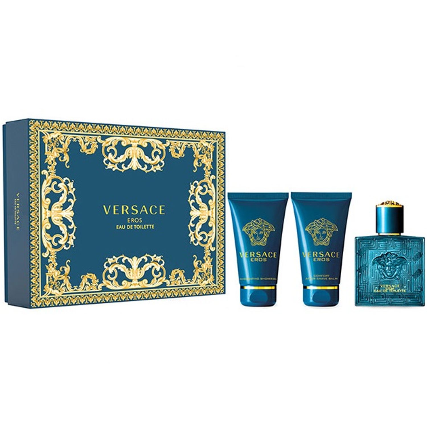 Versace - Set Apa de Toaleta Versace Eros 50 ml + 50 ml Gel de dus + 50 ml After Shave Balsam ...