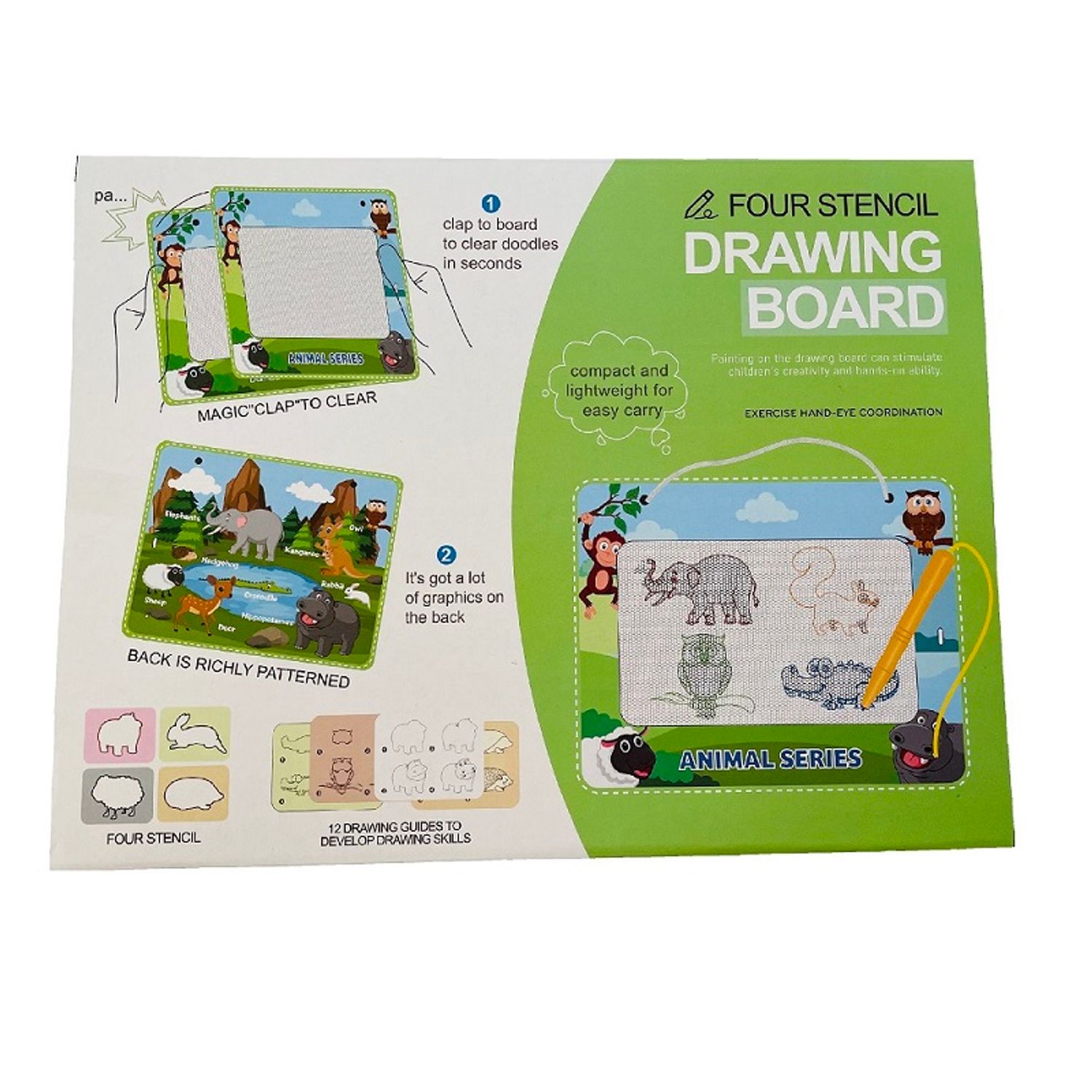 DANETI - Tabla magnetica educativa cu stampile si sabloane animale ...