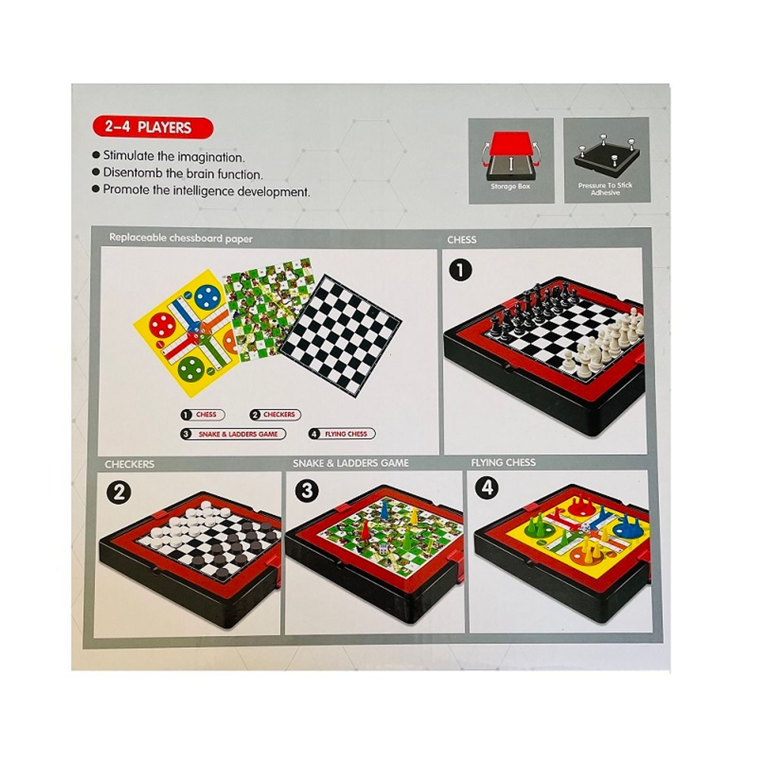 DANETI - Set jocuri 4 in 1, sah magnetic, table, serpi si scari, nu te ...