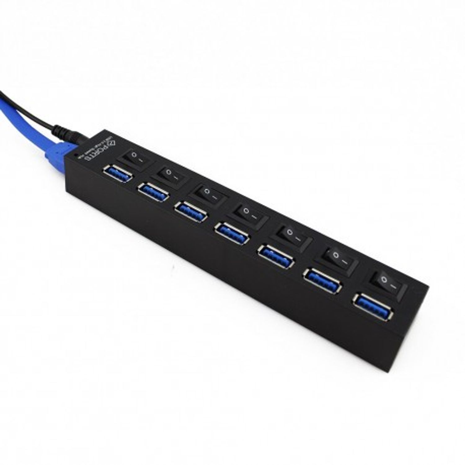 Techstar - USB Hub Techstar® HB6, 3.0 High Speed, 7 Port USB 3.0, Buton ...