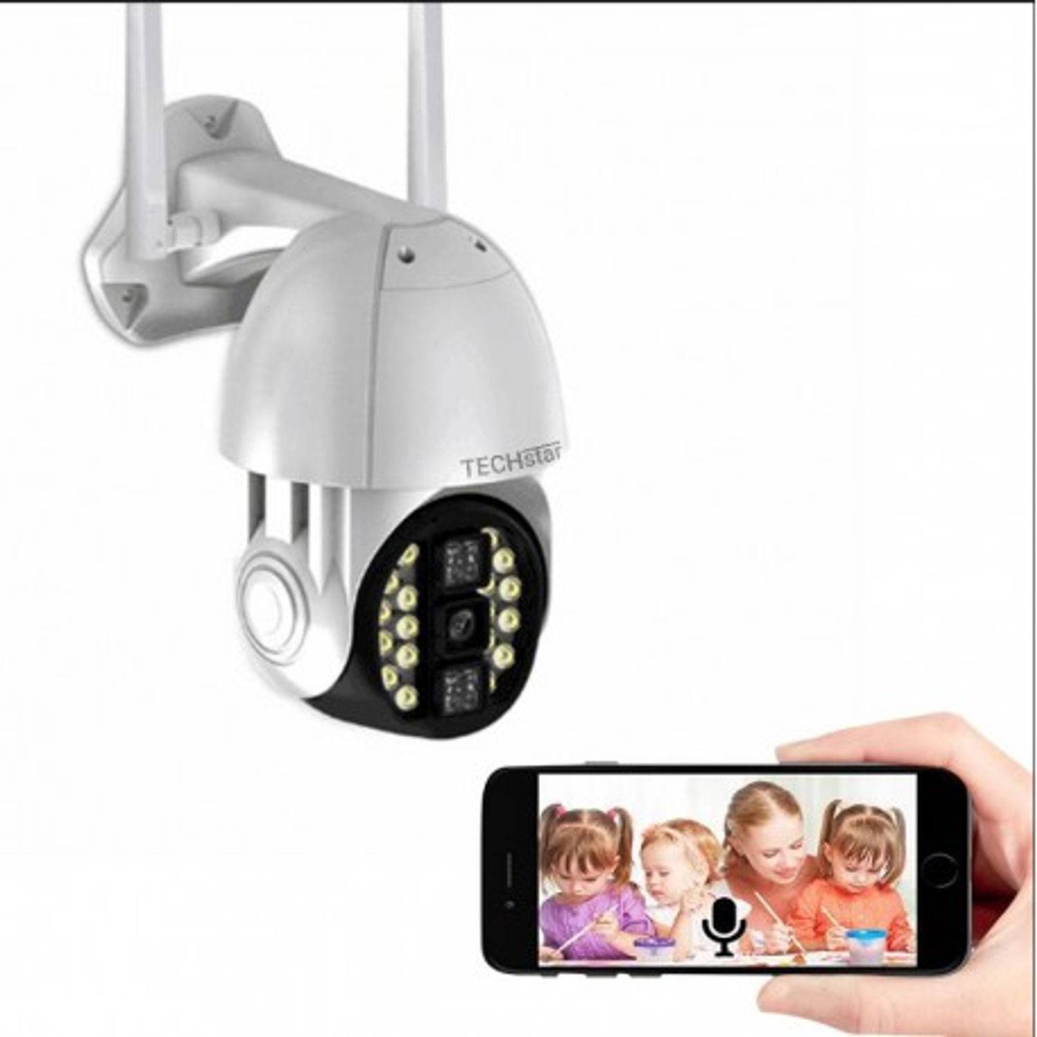 Techstar - Camera Supraveghere PTZ Techstar® 904, 2MP, FullHD, Lumina Infrarosie si LED, Control ...