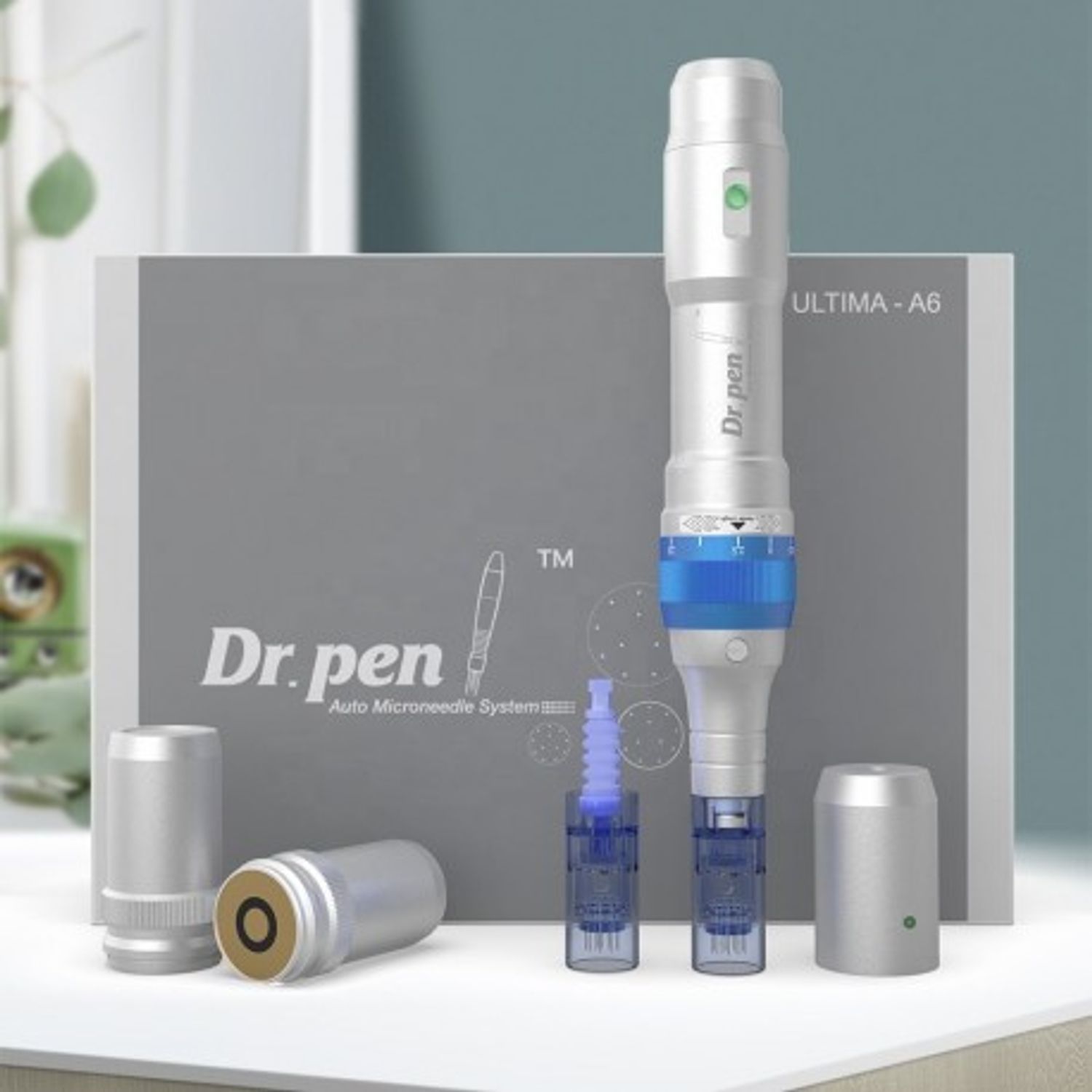 Techstar - DermaPen Techstar® Dr Pen A6, 2 Capete de Rezerva, Ace Otel ...