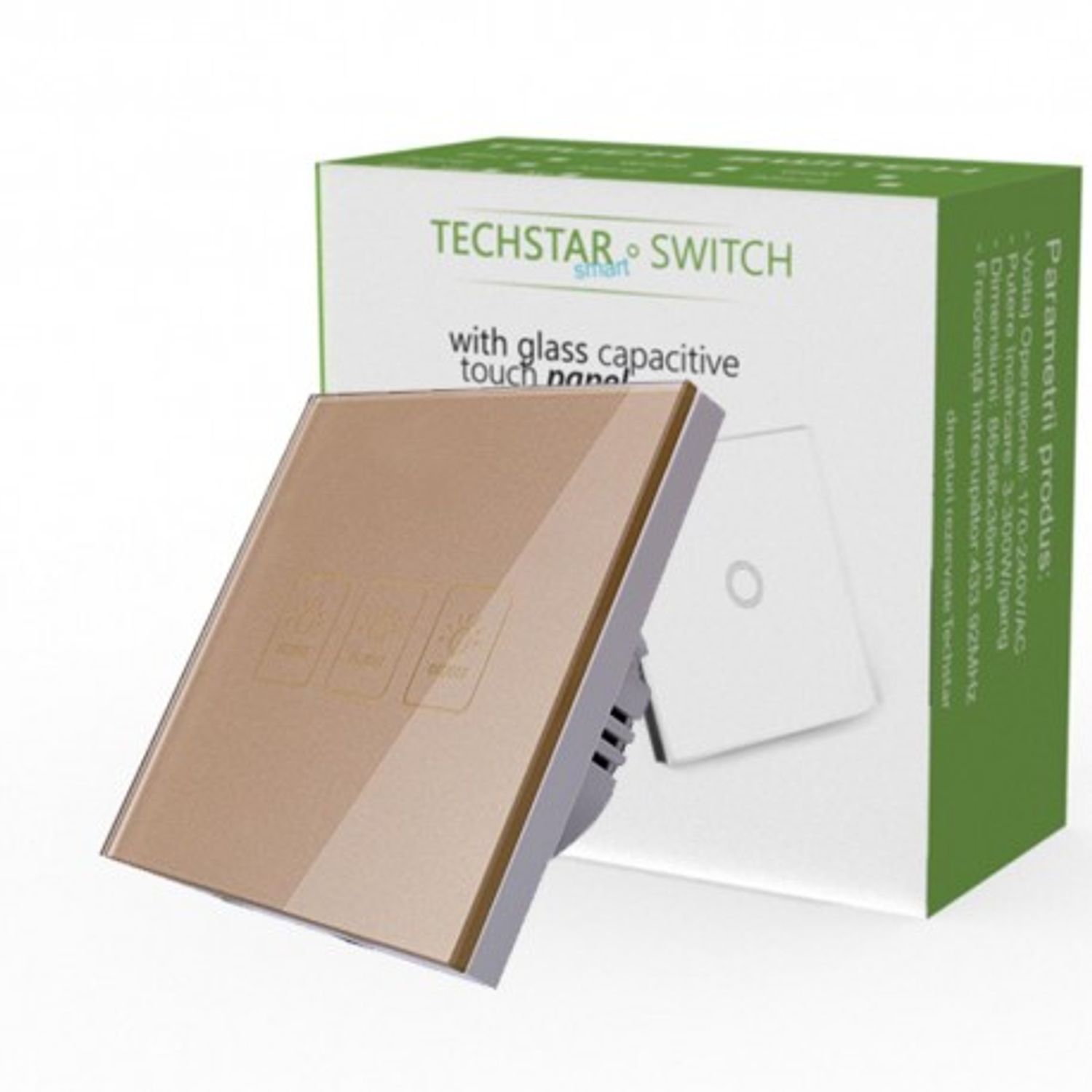 Techstar - Intrerupator Touch Techstar® TG02, Sticla Securizata, Design ...