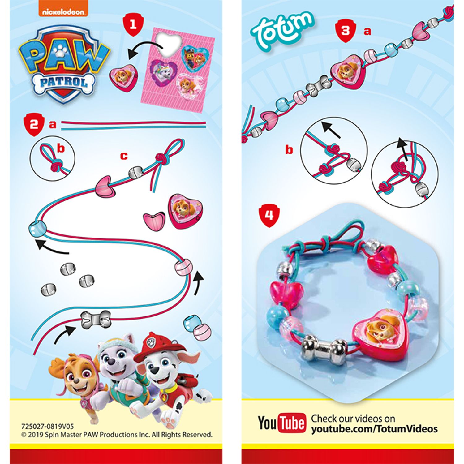 Totum - Mini set creativ DIY Bratari Paw Patrol, Patrula Catelusilor ...