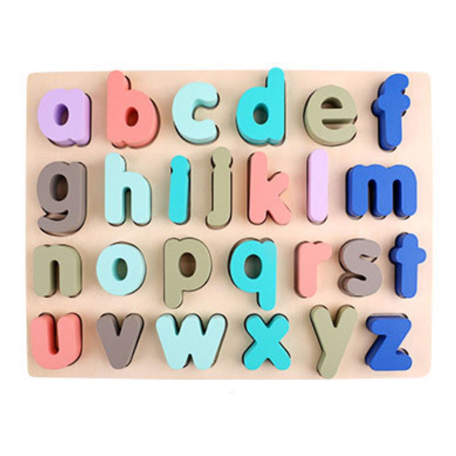 OEM - Puzzle Alfabet Litere de Mana, Pastel - elefant.ro