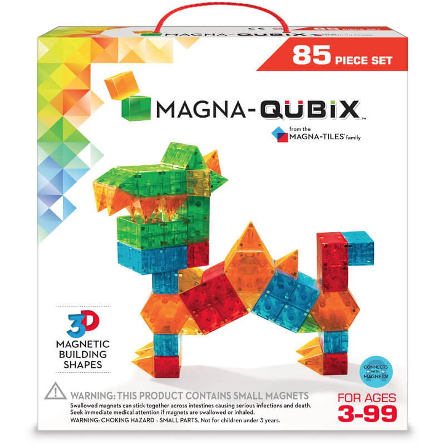 Magna-Tiles - Magna-Qubix set magnetic 85 piese - elefant.ro