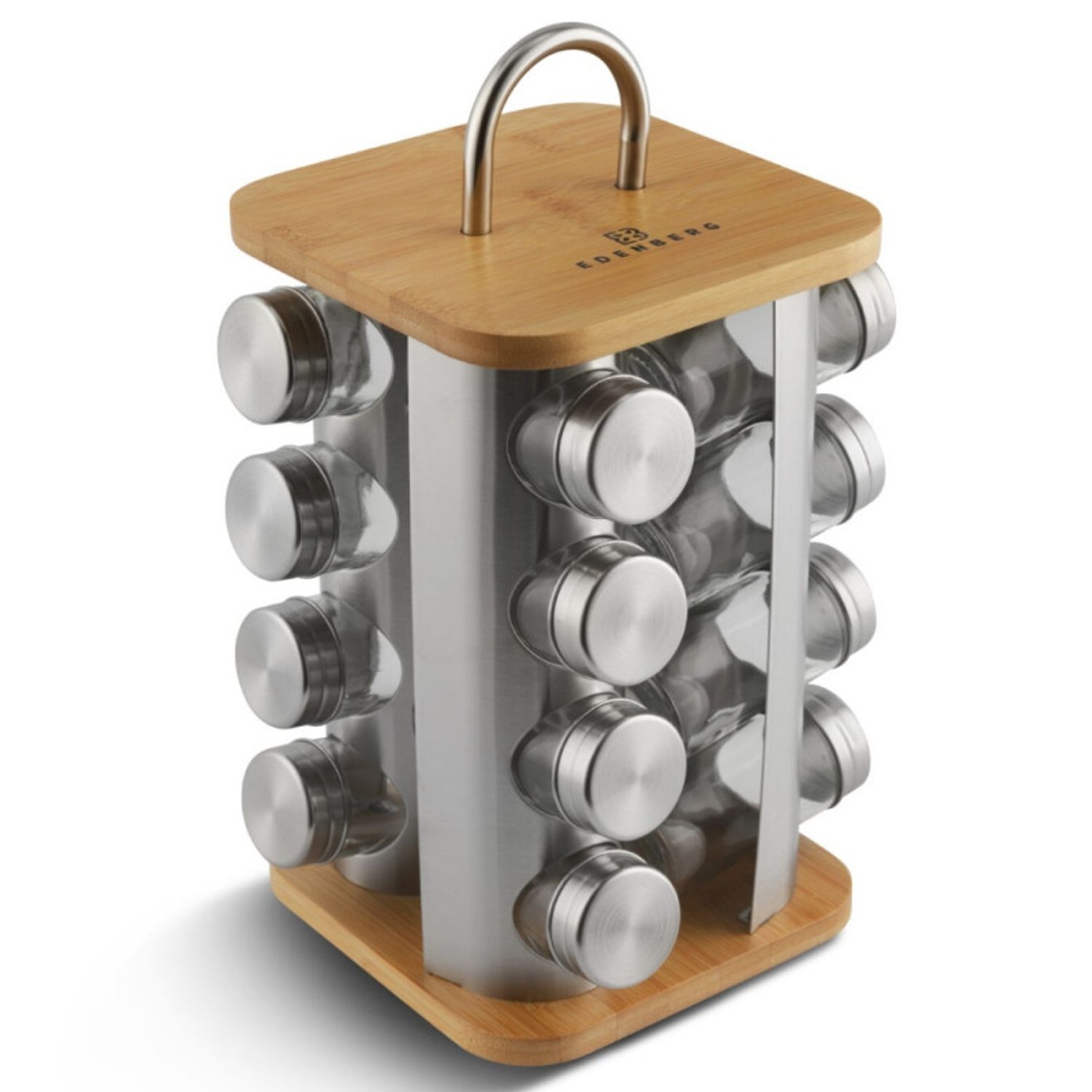 Edenberg - Set 16 recipiente pentru condimente Edenberg EB-4030, Suport ...