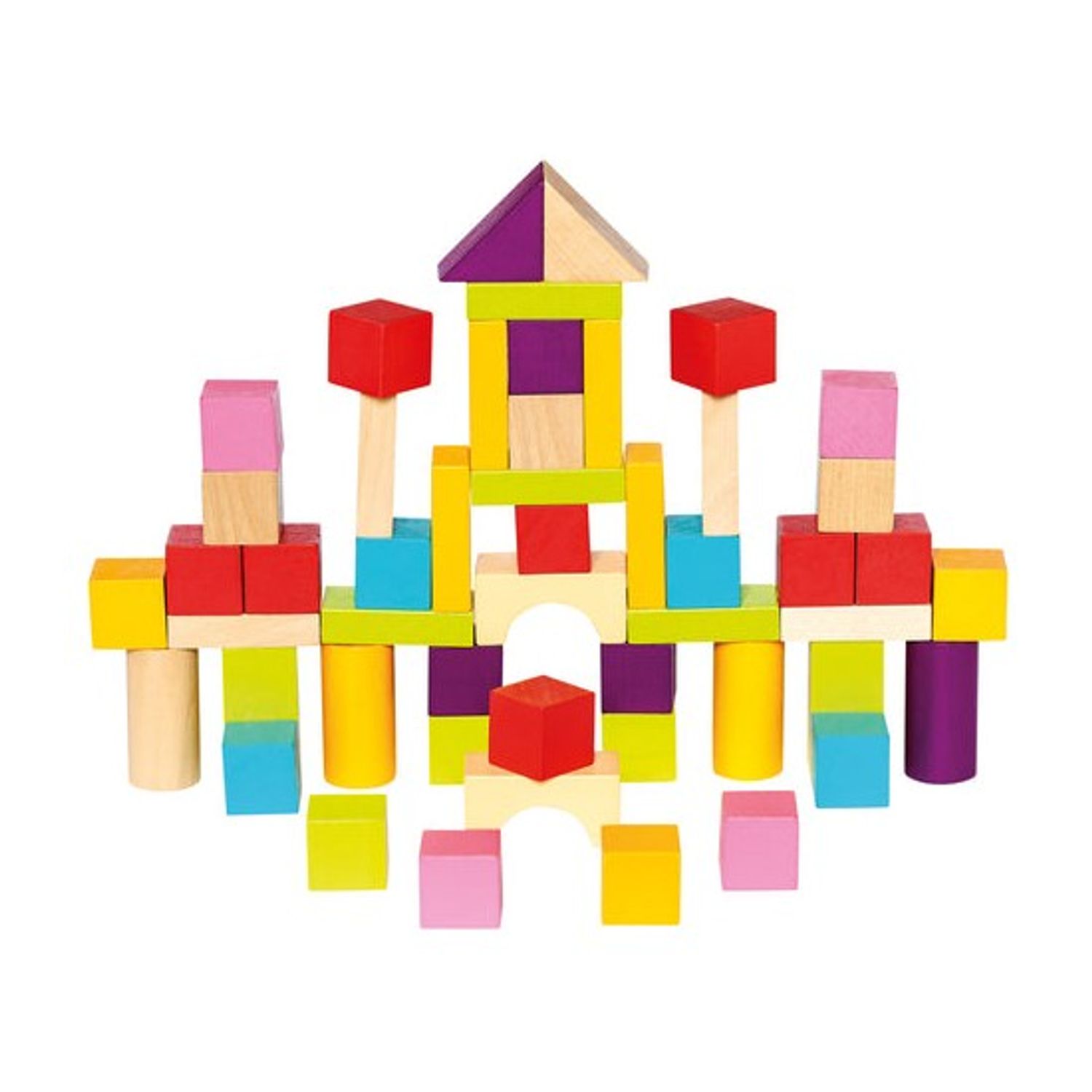 Bino - Set constructii cuburi din lemn 50 piese - Bino - elefant.ro