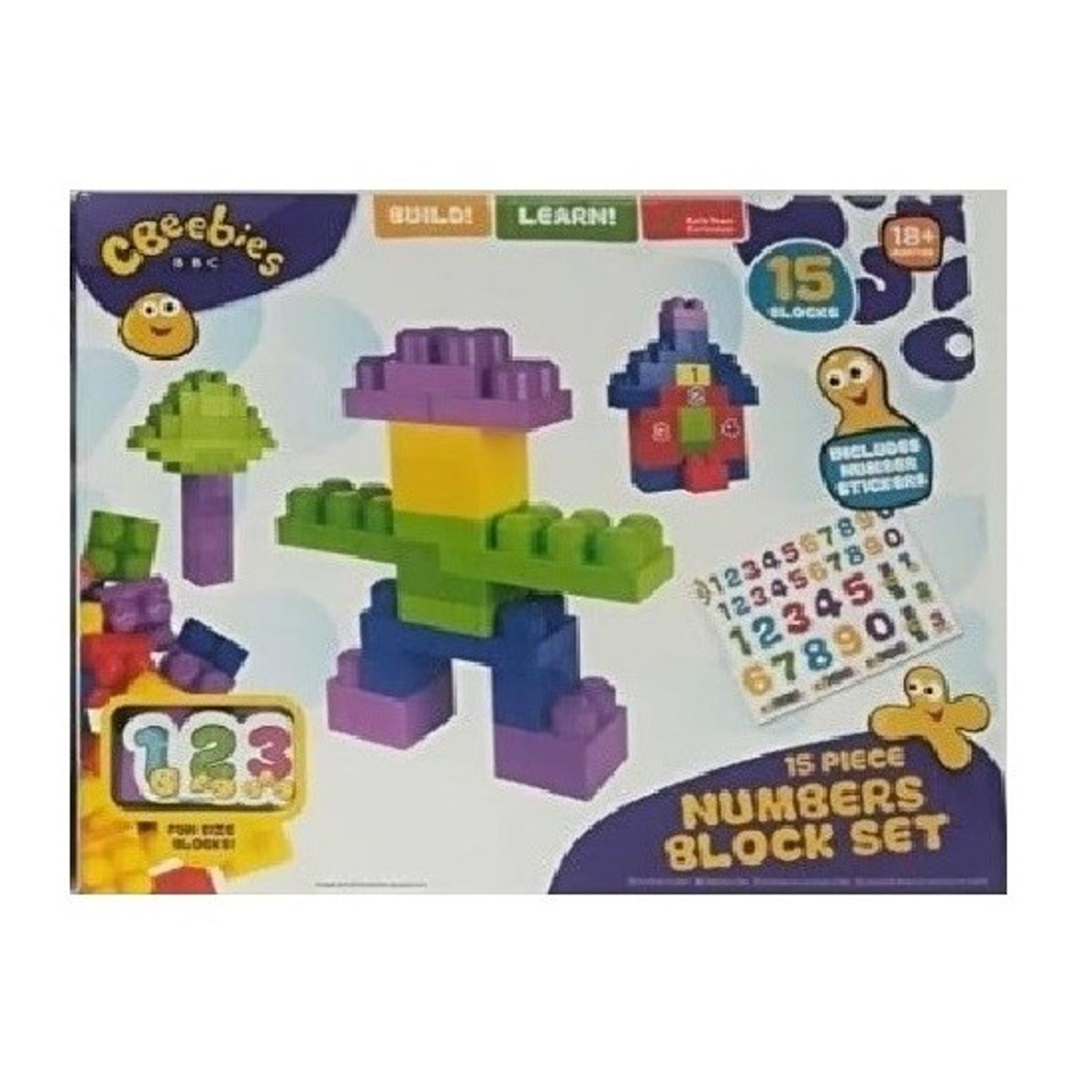 Cbeebies - Set de Construit CBEEBIES Invata numerele 15 piese - elefant.ro