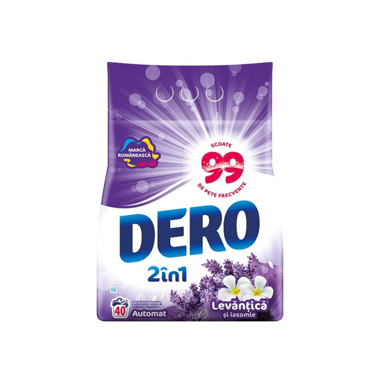 Dero - Detergent automat Dero 2in1 Levantica si iasomie, 4kg, 40 ...