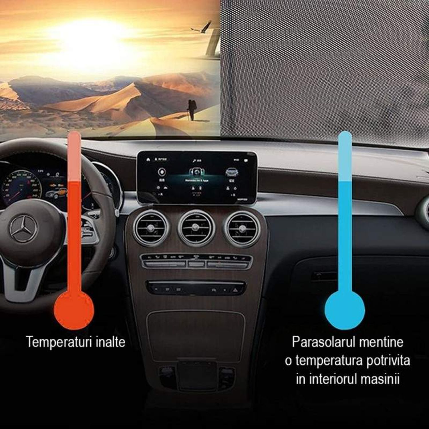 SIKS - Parasolar Auto Retractabil SIKS, Universal, Pliabil, Pentru ...