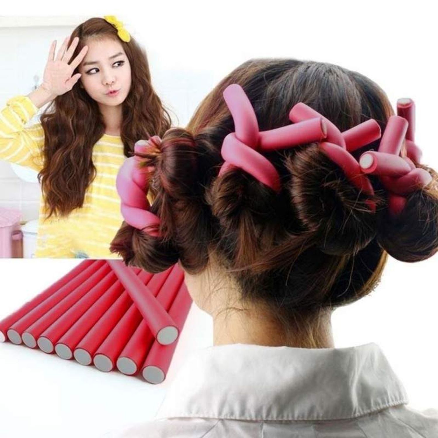 SIKS - Set 10 Bigudiuri SIKS, Aplicare Pe Parul Umed/Uscat, Flexibile ...