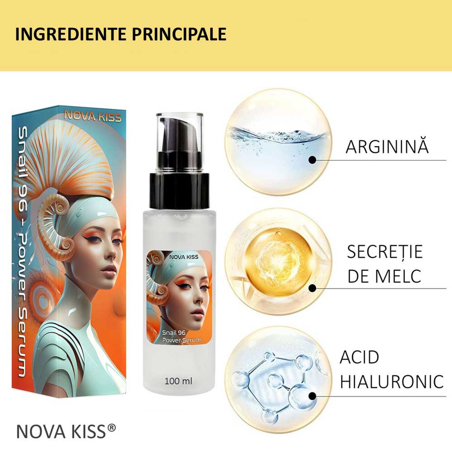 NOVA KISS - Ser Facial Puternic cu 96% Secretie Filtrata De Melc, NOVA ...