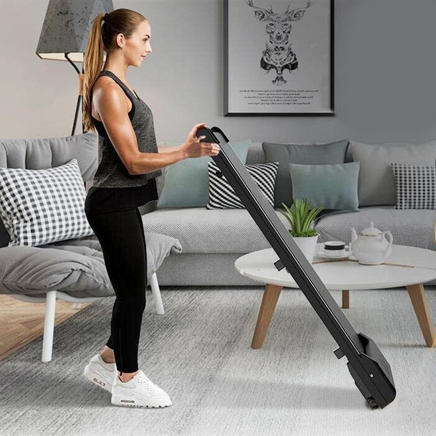 Timelesstools - Banda de mers walking pad, pliabila, cu telecomanda ...